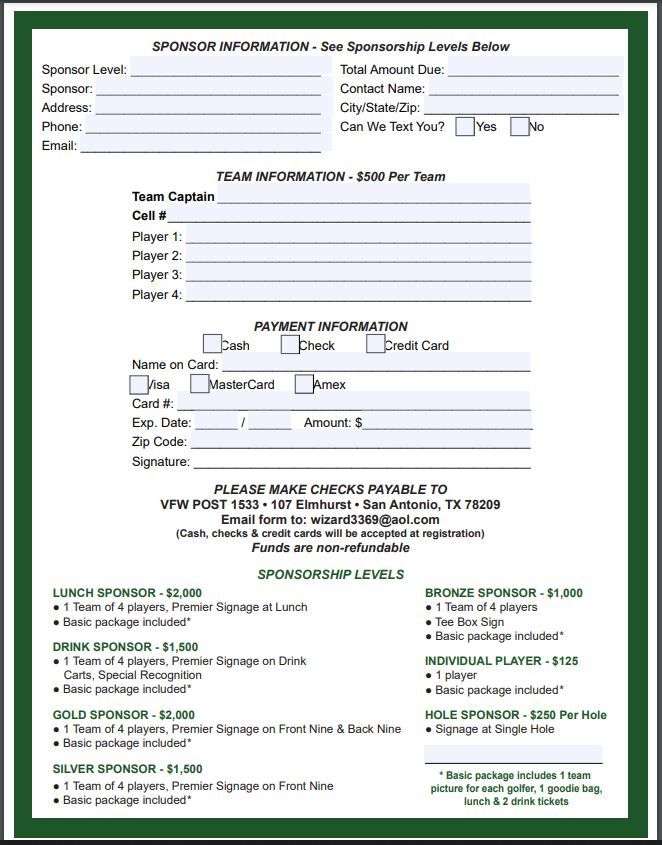 Golf Tournament - VFW Post 1533